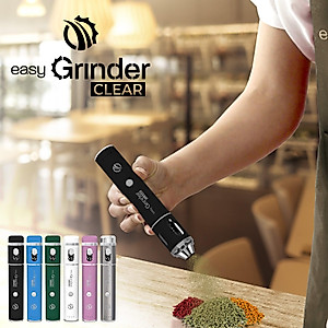 Easy Grinder Clear Glass Black Electric Herb Coffee Grinder Pollen Catcher Stainless Steel Blades