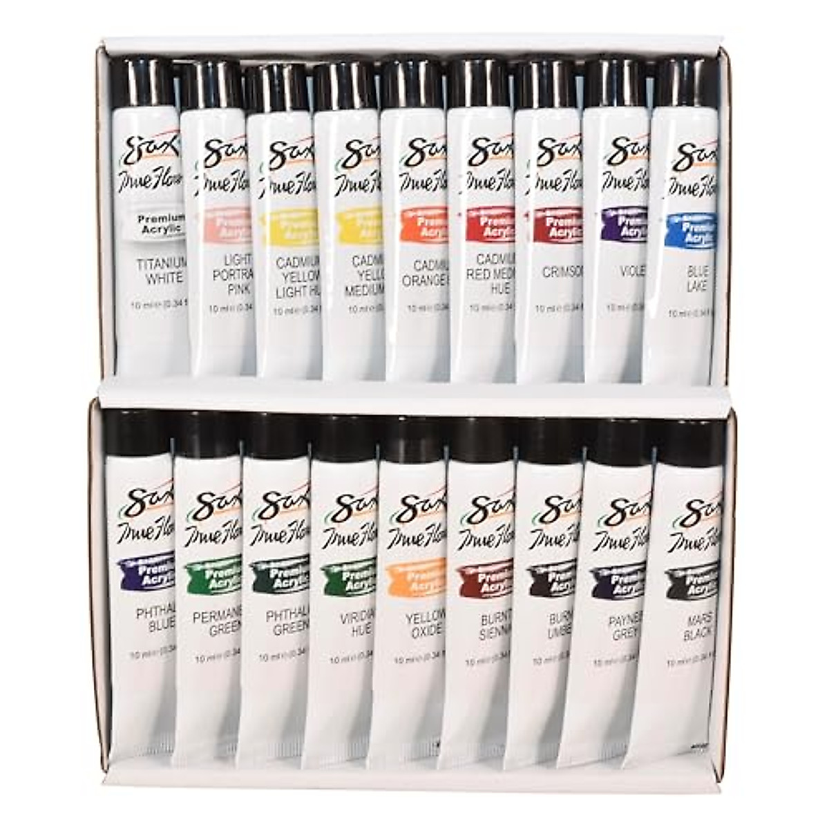 Paint Acrylic 0.34 OZ Tube SAX True Flow Set of 18