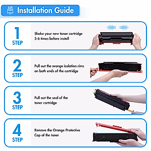 TRUE IMAGE Compatible Toner Cartridge Replacement for HP 410A 410X CF410A CF411A CF412A CF413A Color Pro MFP M477fnw M477fdw M477fdn M452dn M452nw M477 Printer (Black Cyan Yellow Magenta, 4-Pack)