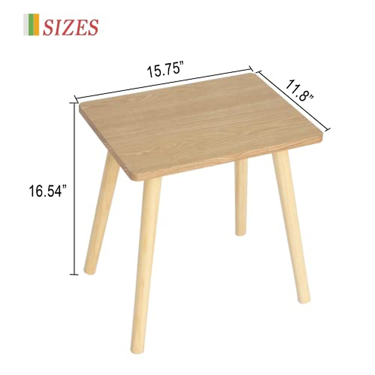 AWASEN Side Table, Small End Accent Table for Living Room Bedroom Office Small Spaces, Modern Wood Side Table Nightstand with Solid Wood, Easy Assembly, (Natural)