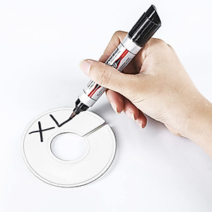 AMT 40 Pack Closet Dividers, Clothing Dividers, Round Clothes Size Dividers for Closets with Double Ended Marker Pen (Blank) (40 Pack - White)