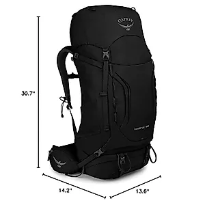 Osprey Kestrel 58 Men's Backpacking Backpack, Black, Medium/Large