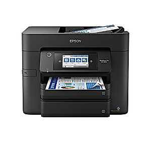 Epson Workforce Pro WF-4830 Wireless All-in-One Printer with Auto 2-Sided Print, 50-Page ADF, 500-sheet Paper Capacity, Black, Large & 822 Standard Capacity, Cyan, Magenta, Yellow Jaune