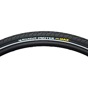 Michelin Protek Max Front or Rear City Bike Tire for Asphalt and Trails, Tube Type Sealing, Black Sidewall, 700 x 35C