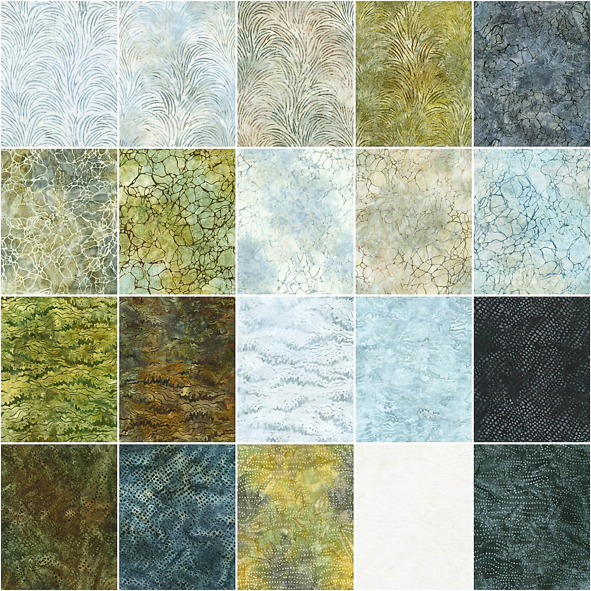Lunn Studios Artisan Batiks Patterns in Nature 20 Fat Quarters Robert Kaufman Fabrics FQ-2156-20