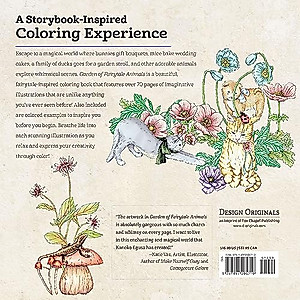 Garden of Fairytale Animals: A Curious Collection of Creatures to Color (Design Originals) Adult Coloring Book with 66 Line Art Designs of a Magical Garden and Whimsical Animals in a Charming Setting