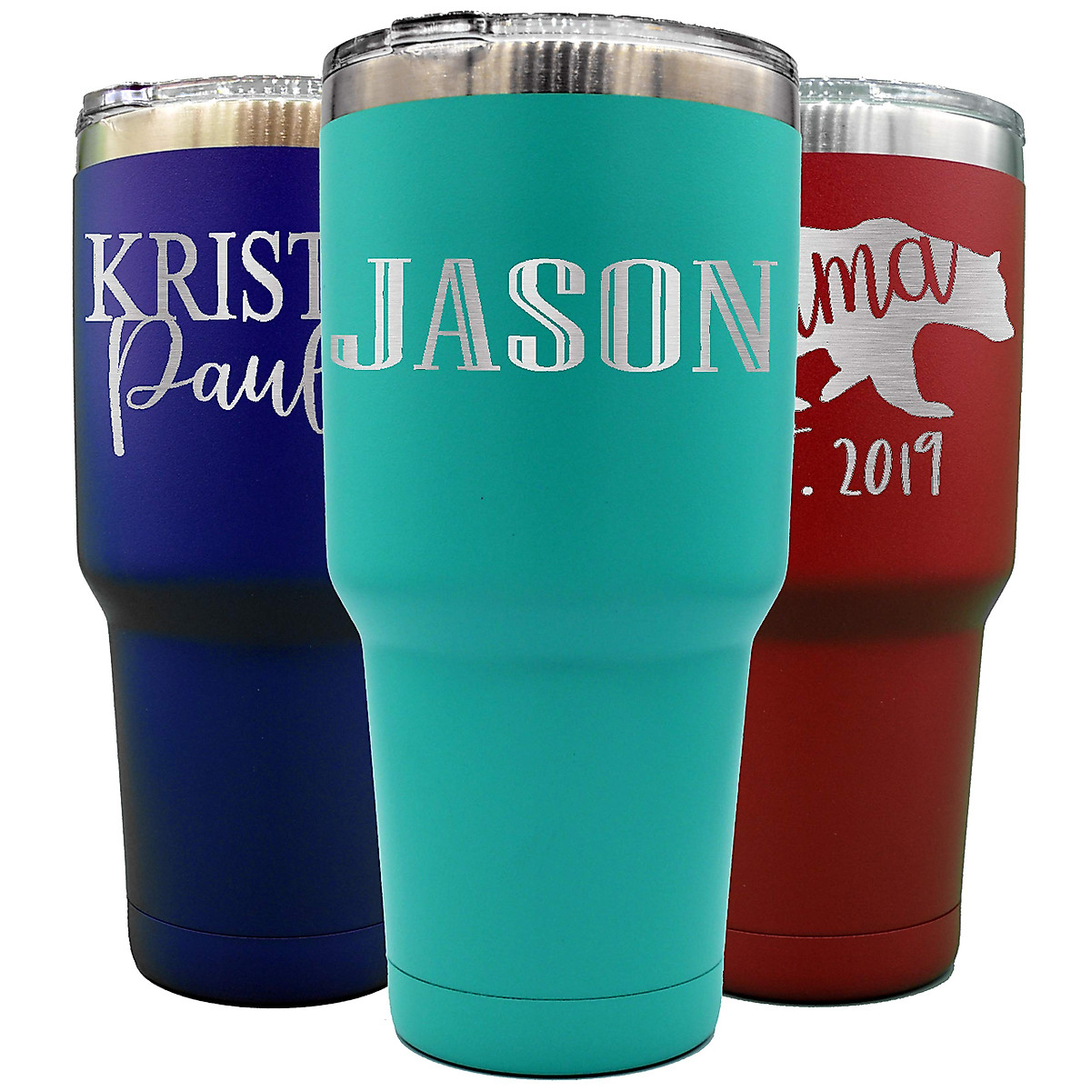 Personalized Tumbler With Lid - 30 oz - Choose Your Design - Vacuum Insulated Travel Coffee Mug - Stainless Steel Double Wall Thermos-custom cups- (Black)