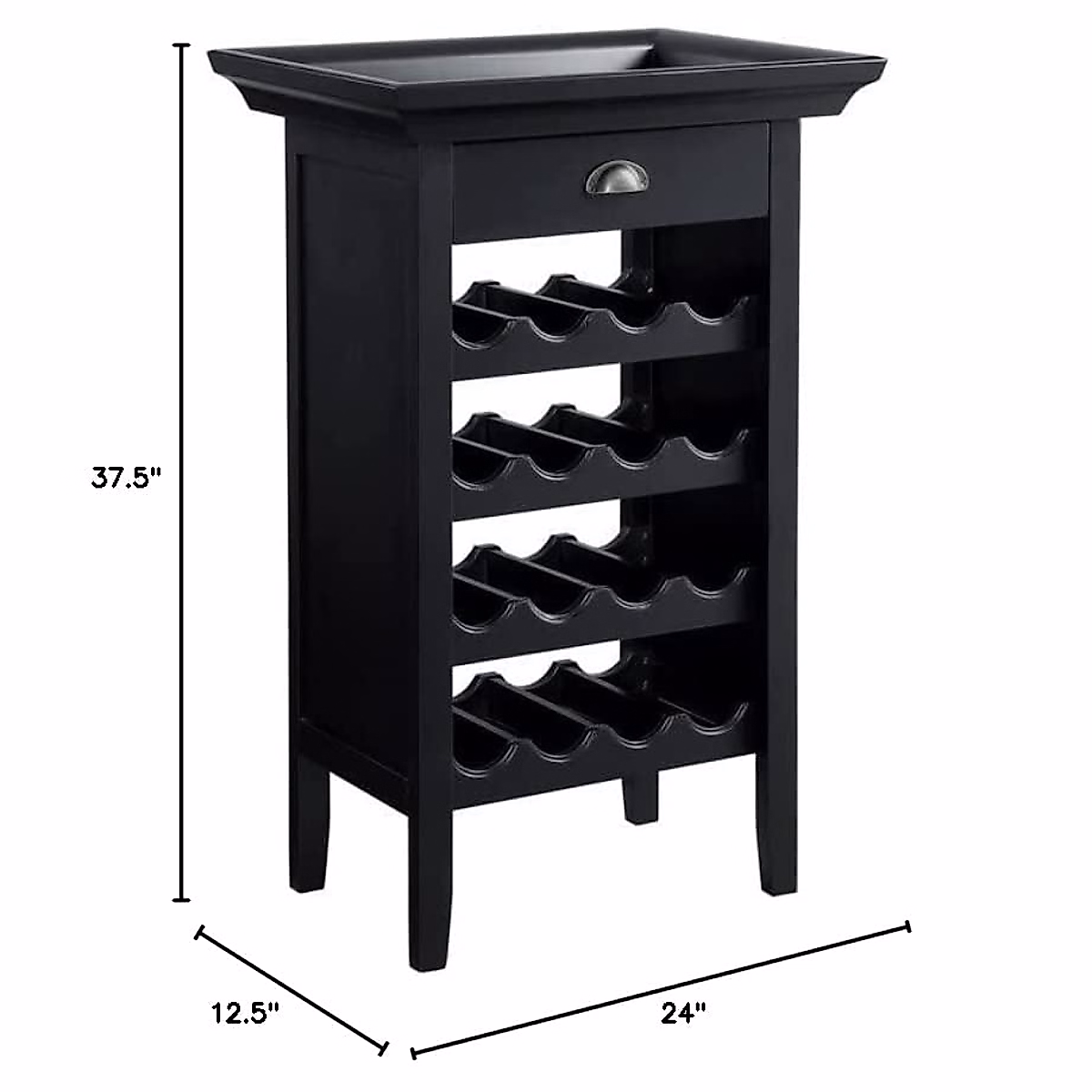 Powell Black with Merlot Rub through Wine Cabinet