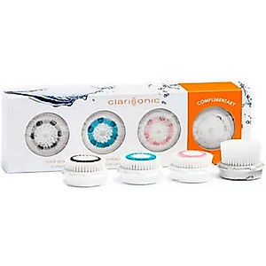 Clarisonic Brush Head Replacement Set Compatible with Mia 1, Mia 2, Mia Fit, Alpha Fit, Smart Profile Uplift and Alpha Fit X, 4 Count