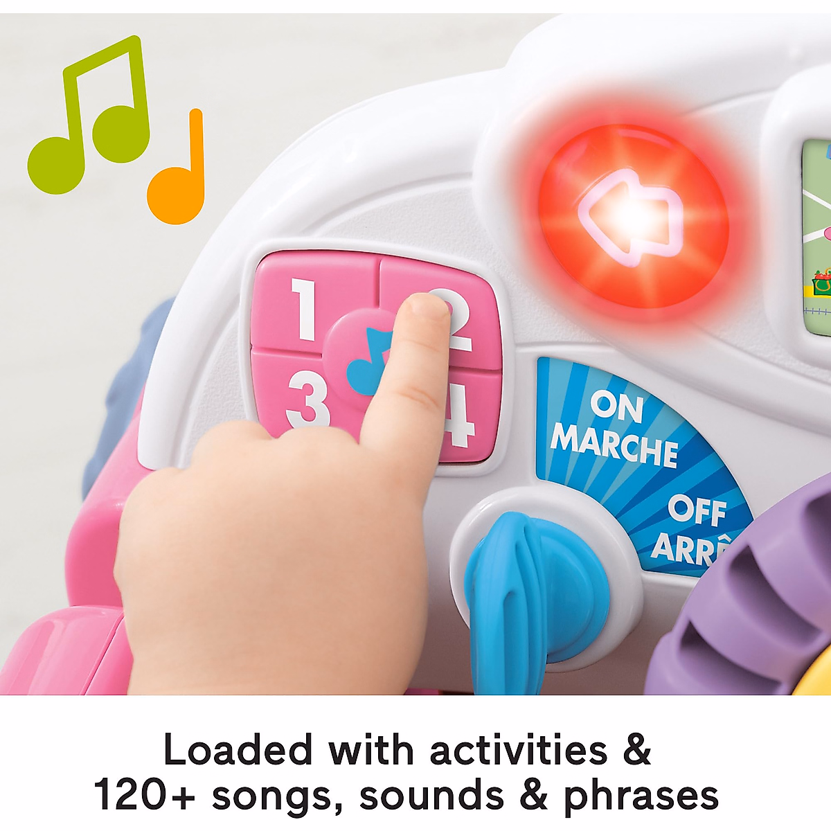 Fisher-Price Baby Learning Toy Laugh & Learn Crawl Around Car Activity Center with Smart Stages for Infants Ages 6+ Months, Pink (Amazon Exclusive)