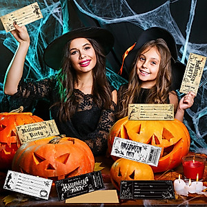 gisgfim 80PCS Halloween Party Invitations with Envelopes Vintage Halloween Fill In Black Invites Scary Skull Invitations Horror Halloween Party Ticket Invitations for Birthday Baby Shower Supplies