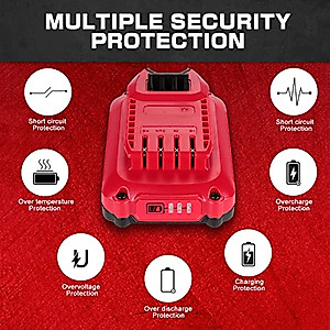 AYTXTG 2Pack 3.0Ah 20V Lithium Battery Replacement Craftsman 20V Battery CMCB202 CMCB202-2 CMCB204 CMCB204-2 Craftsman V20 Battery + CMCB104 V20 Battery Portable Charger