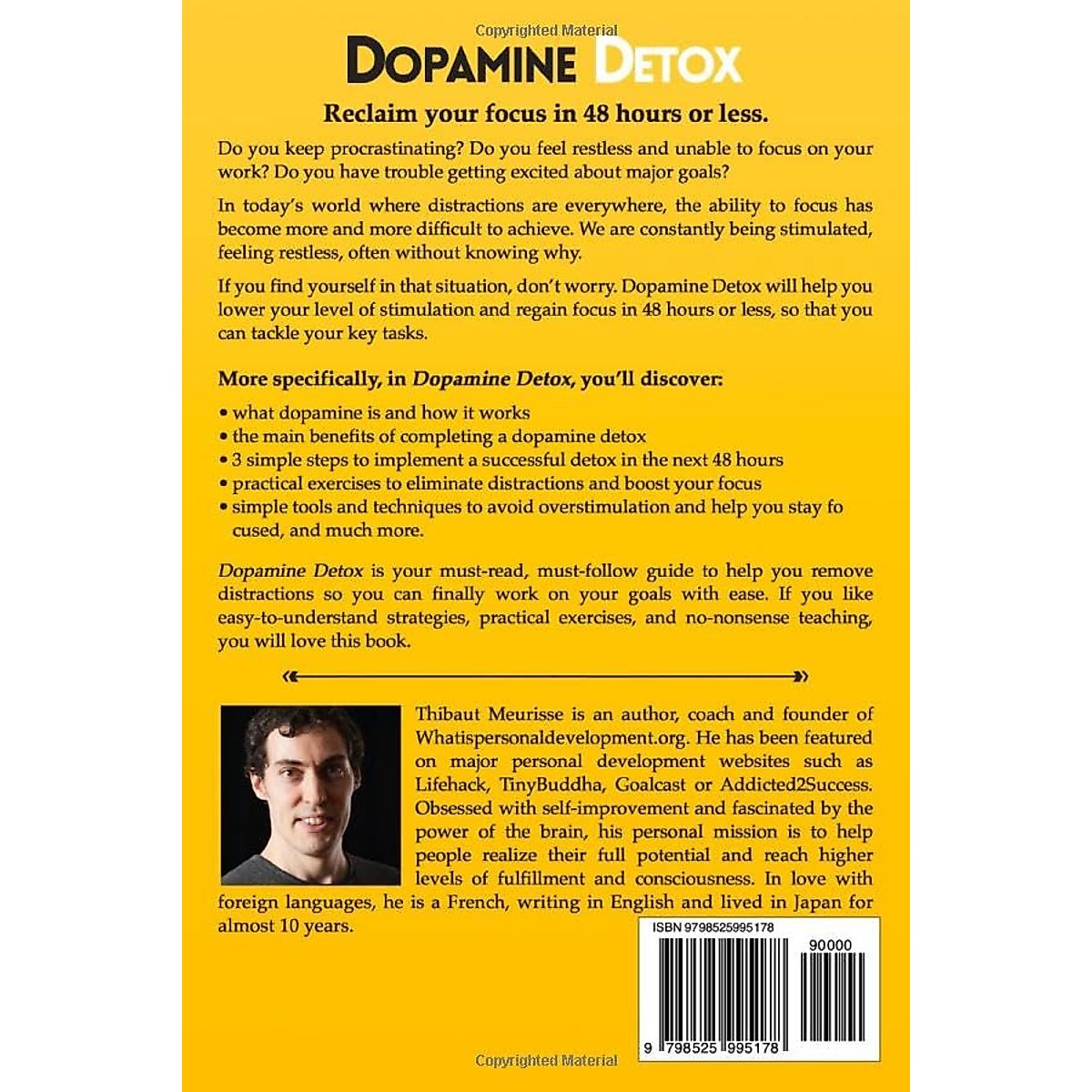 Dopamine Detox: A Short Guide to Remove Distractions and Get Your Brain to Do Hard Things (Productivity Series)