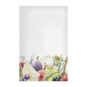 Cheese Grapes Kitchen Towels Wine Fig Olive Dishcloths Set 4 Pack Hand Dish Towel Tea Bar Towels 18 x 28 in Cleaning Cloths Soft Absorbent Fast Drying for Cooking Baking