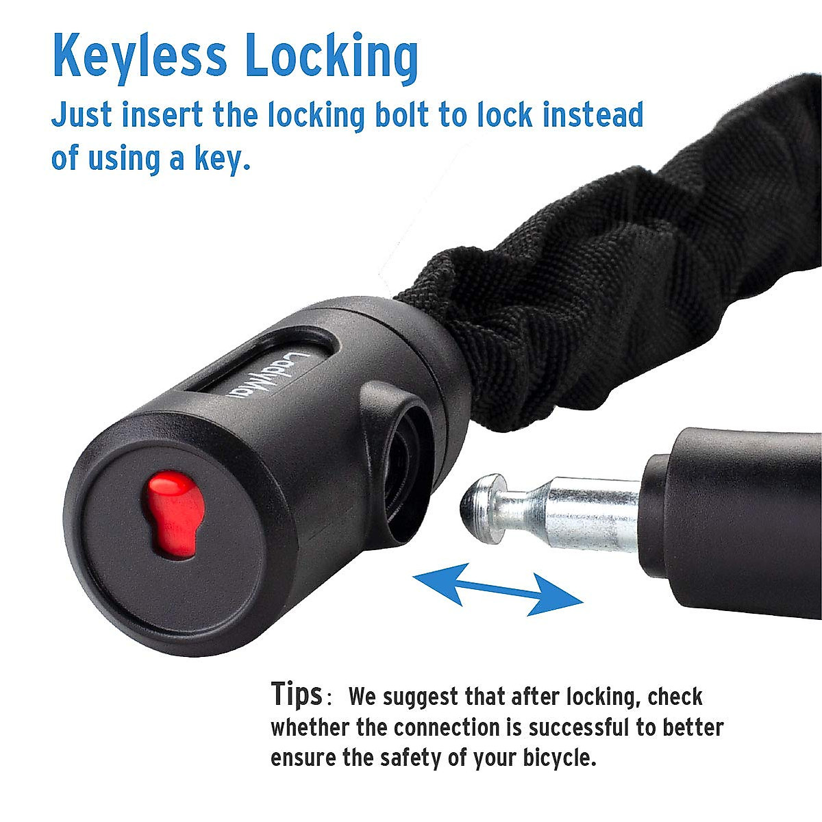 DadyMart Bike Chain Lock, 6mm Thick Security Chain Lock Bike Lock Heavy Duty Anti Theft Bike Locks with Keys, Bicycle Chain Lock for Motorcycle, Gate, Fence