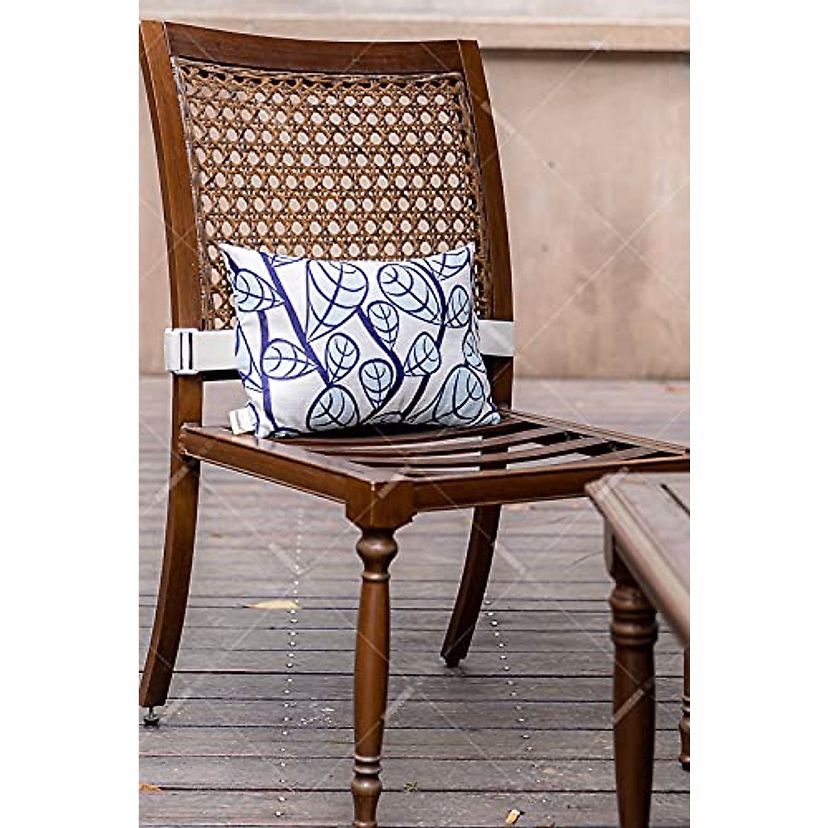 vmgreen Patio Lounge Head Support Pillow & Cushion,Small Waterproof Throw Pillow with Insert & Adjustable Elastic Stripe for Outdoor Furniture Recliner Chair, Sofa Lumbar,Neck Attachment,2Pack