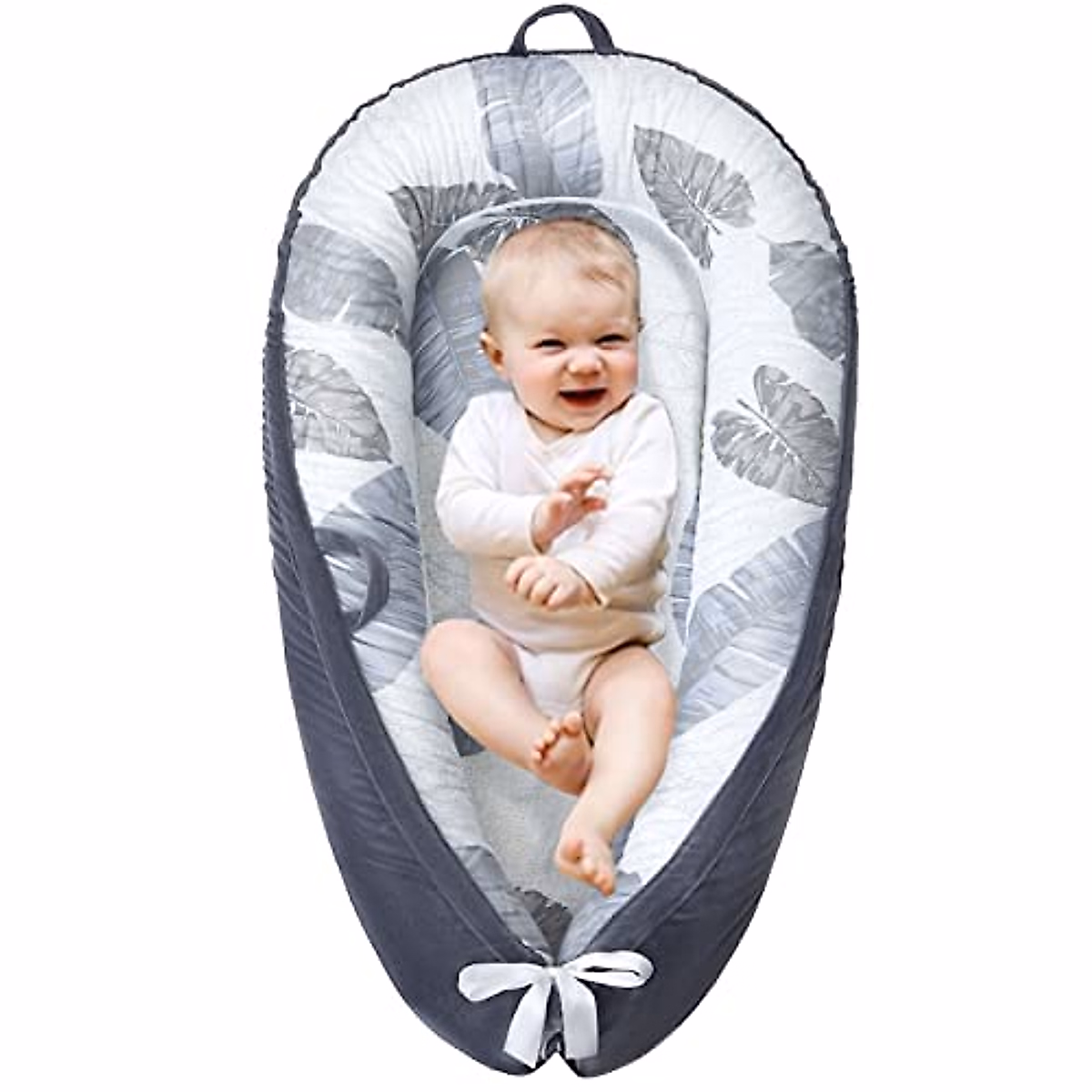 Baby Lounger Bed Cover 100% Cotton Breathable Newborn Sleeping Bed Cover Co Sleeping Nest Bed Machine Washable, Strong Zipper, Adjustable Size