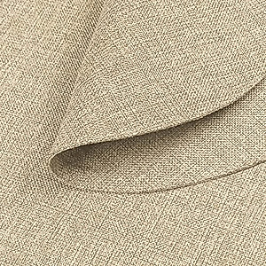 Senneny Round Burlap Placemats Set of 6, Reversible Burlap Jute Place Mats Set for Round Tables, Rustic Farmhouse Decoration for Fall Christmas Holiday Table Home, Light Linen