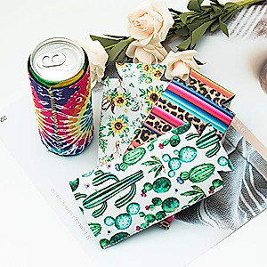 HaiMay 15 Pieces Slim Beer Can Sleeves Beer Can Cooler Covers Fit for 12oz Slim Energy Drink Beer Cans, Classic Styles