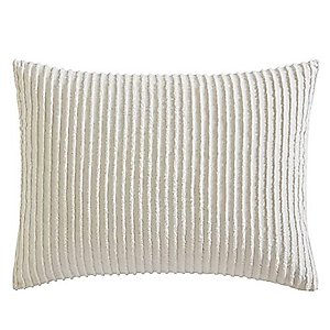 Beatrice Home Fashions Channel Chenille, Standard Sham, Ivory