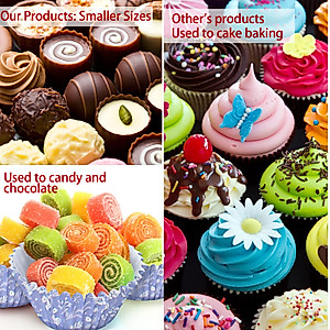 600 count Cupcake Baking Cups Muffin Cupcake Liners Candy Cup Mini Colorful Cupcake Wrappers Rainbow Combo Disposable Baking Cups Set for Birthday Party Wedding Cake Paper Cup Greaseproof Paper