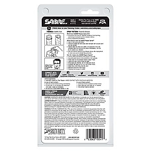 SABRE Pepper Spray, Quick Release Keychain for Easy Carry and Fast Access, Finger Grip for More Accurate and Faster Aim, Maximum Police Strength OC Spray, 25 Bursts, Secure and Easy to Use Safety