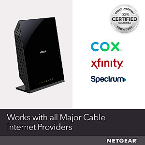 Netgear C6250-100NAS AC1600 (16x4) WiFi Cable Modem Router Combo (C6250) DOCSIS 3.0 Certified for Xfinity Comcast, Time Warner Cable, Cox, More (Renewed)