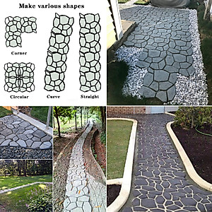 Walk Path Maker, 2 Packs Plus Size: 18.9 x 18.9 x 1.8 inch Pathmate Stone Moldings Paving Pavement Concrete Molds and Foams Stepping Stone Paver Walk Way Cement Mold