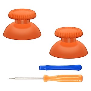 eXtremeRate Orange Replacement Thumbsticks for PS5 Controller, Custom Analog Stick Joystick Compatible with PS5, for PS4 All Model Controller - Controller NOT Included