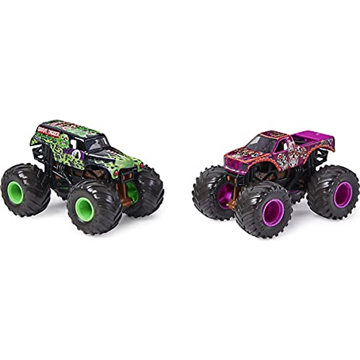 Monster Jam, Official Grave Digger vs. Calavera Color-Changing Die-Cast Monster Trucks, 1:64 Scale