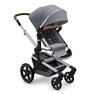Joolz Day+ Stroller for Babies from Birth to Toddlers 6 Month+ (up to 50lbs) Complete Set: Cot & Seat (incl. Raincover) One-Hand Compact Fold - Reversible Parent Facing Stroller Seat - Gorgeous Grey