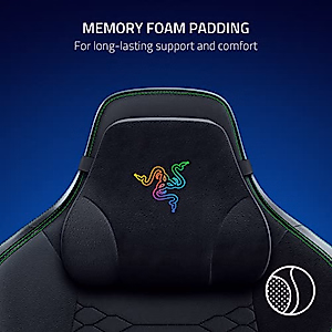 Razer Head Cushion Chroma Neck & Head Support for Gaming Chairs: Ergonomically Designed - Memory Foam Padding - Wrapped in Plush Black Velvet - Chroma RGB