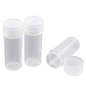 Honbay 20pcs 5ml Plastic Test Tubes Screw Cap Vial Orange Seal Cap Container