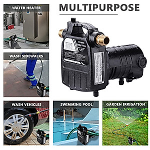 EXTRAUP 115Volt 1/2HP 1500 GPH Heavy Duty High Pressure Cast Iron Casing Water Transfer Utility Pump With Brass Connectors and Suction Strainer
