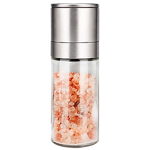 Gulex® Salt Grinder Pepper Grinder Pepper Mill, Salt Grinder Refillable, Adjustable Coarseness Black Pepper Grinder, Stainless Steel Sea Salt Shaker with Ceramic Rotor (1 pcs)