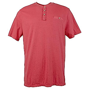 Tommy Bahama Men's Schooner Stripe Short Sleeve Henley T-Shirt (New Red Sail, X-Large, XL)