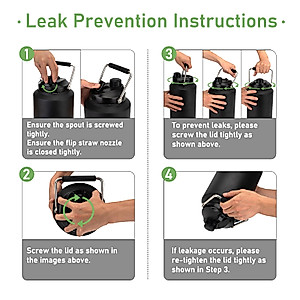 Cafezi 1 Gallon Water Jug, 2-in-1 LID, Flip Straw and Spout, Insulated Triple Wall 128 oz Water Bottle for Cold & Hot Drinks, Leak Proof, Top Handle, Great for Beach Days, Sports, Fishing, Camping