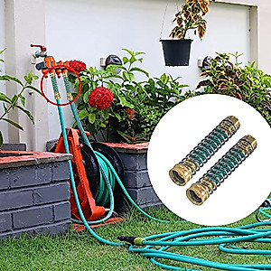 Hourleey Garden Hose Protector, Hose Extension Adapter with Coil Spring, 2 Pack