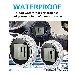 Crynod 3 PCS Mini Car Clock for Dashboard, 1.0In x 0.3In Waterproof ABS Round Motorcycle Decorative Clock with Adhesive, Universal Vehicle Digital Clocks Accessories (White)
