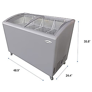 Premium Levella 9.5 cu ft Chest Freezer with Curved Glass Top in White