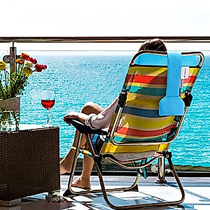 AOSYCO Headrest Pillow for Patio Chaise Lounge, Spa Pillow for Adult with Non-Slip Weighted Tail, Outdoor Cushion All Weather Sunbathing Swing Pool Furniture, Quick Drying