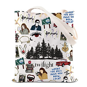 ENSIANTH Movie Inspired Gifts Edward's Gift Forks Washington Gift Vampire Lover Tote Bag City Of Forks Gifts