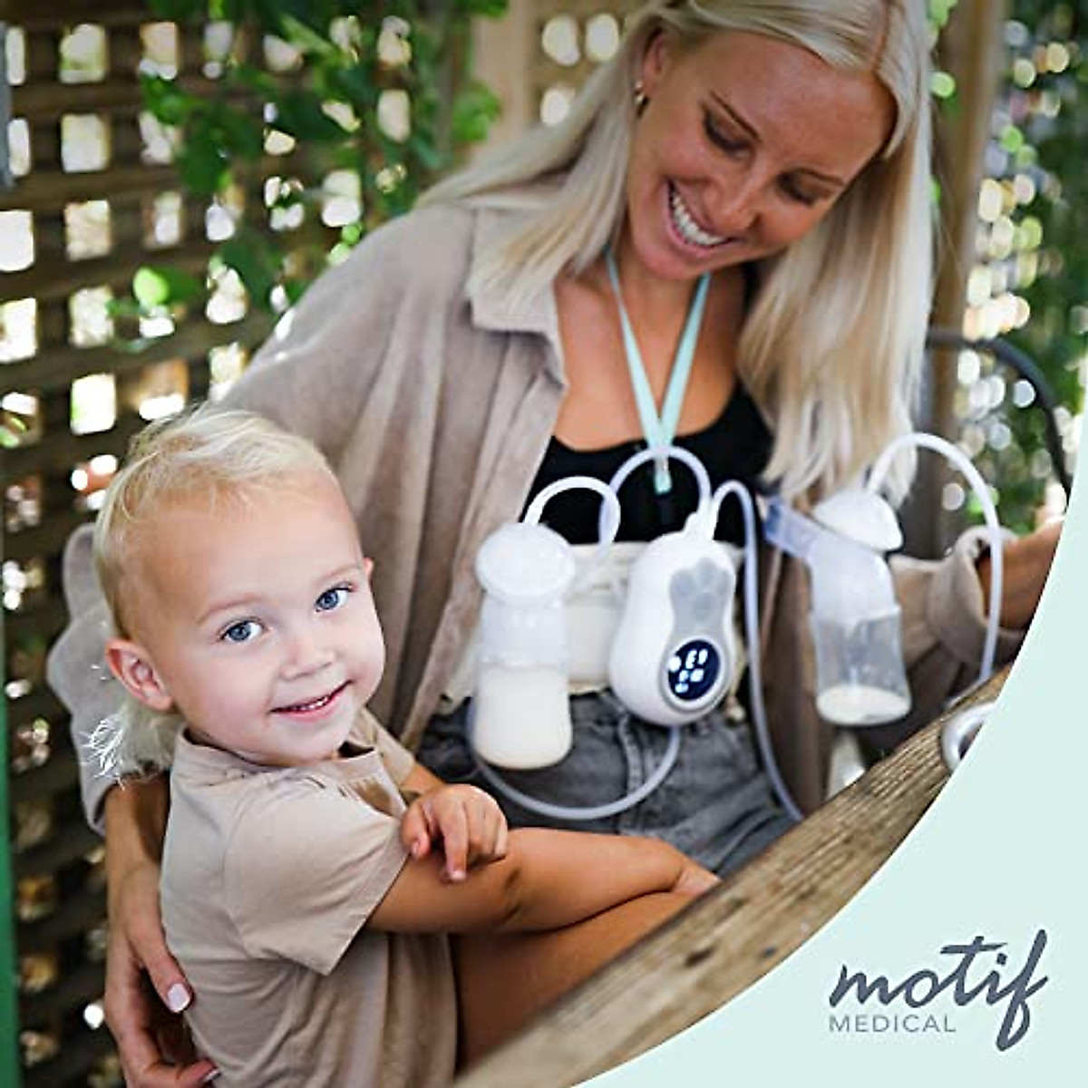 Motif Medical - New & Improved Duo - Portable Double Electric Breast Pump, Easy, On-The-Go Pumping, Ideal for Travel Moms White