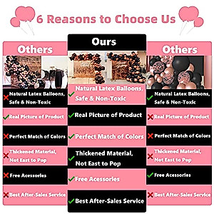 136Pcs Rose Gold Balloon Arch Garland Kit, Black and Rose Gold Balloons with 22Inch 4D Foil Balloons for Women Girls Party Birthday Wedding Bridal Shower Bachelorette Engagement Anniversary Graduations Retirement New Year Party Supplies Backdrop Decoratio