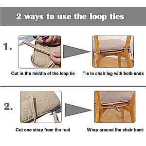 Sigmat Dining Chair Cushion 16.5"x16"x1.5" Memory Foam Washable Kitchen Chair Seat Cushion Pads Beige