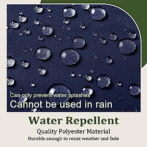 LOVTEX Indoor/Outdoor Tufted Seat Cushions for Patio Furniture Set of 2 Waterproof, 19x19 Navy Outdoor Chair Cushions - Overstuffed Patio Furniture Cushions for Wicker Chair with Round Corner