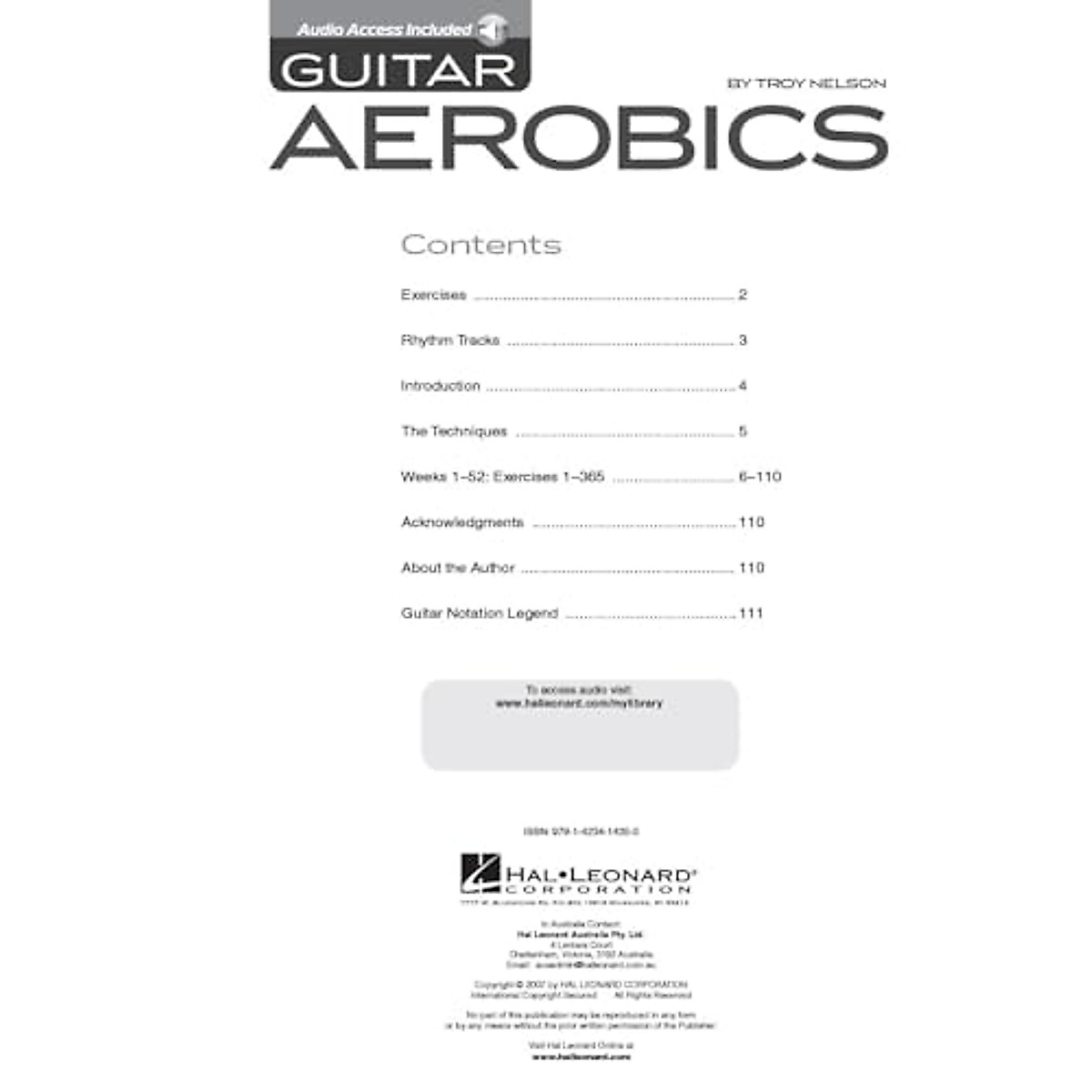 Guitar Aerobics: A 52-Week, One-lick-per-day Workout Program for Developing, Improving and Maintaining Guitar Technique Bk/online audio