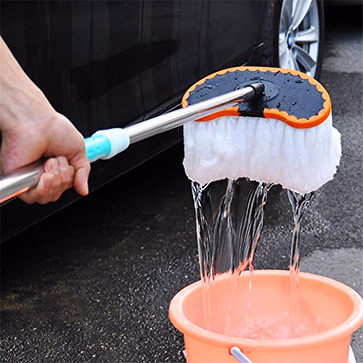 GCARTOUR Car Cleaning Mop Soft Milk Silk Wiping Wet Mop Car Wash Brush Duster Cleaning Tool（No Handle）
