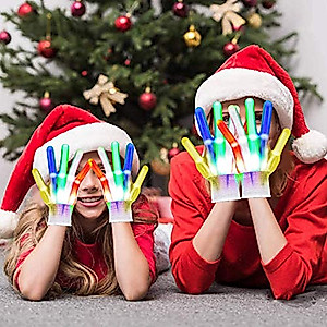 WEICHUANGXIN LED Gloves, Light Up Gloves 6 Modes Colorful Flashing Gloves Halloween Christmas Toy Gifts for Adults…