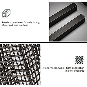 Grand patio Outdoor Solar Powered Resin Wicker Floor Lamp, Outdoor Weather-Resistant Deck Light, for Garden or Porch -Large Fuji, Dark Brown